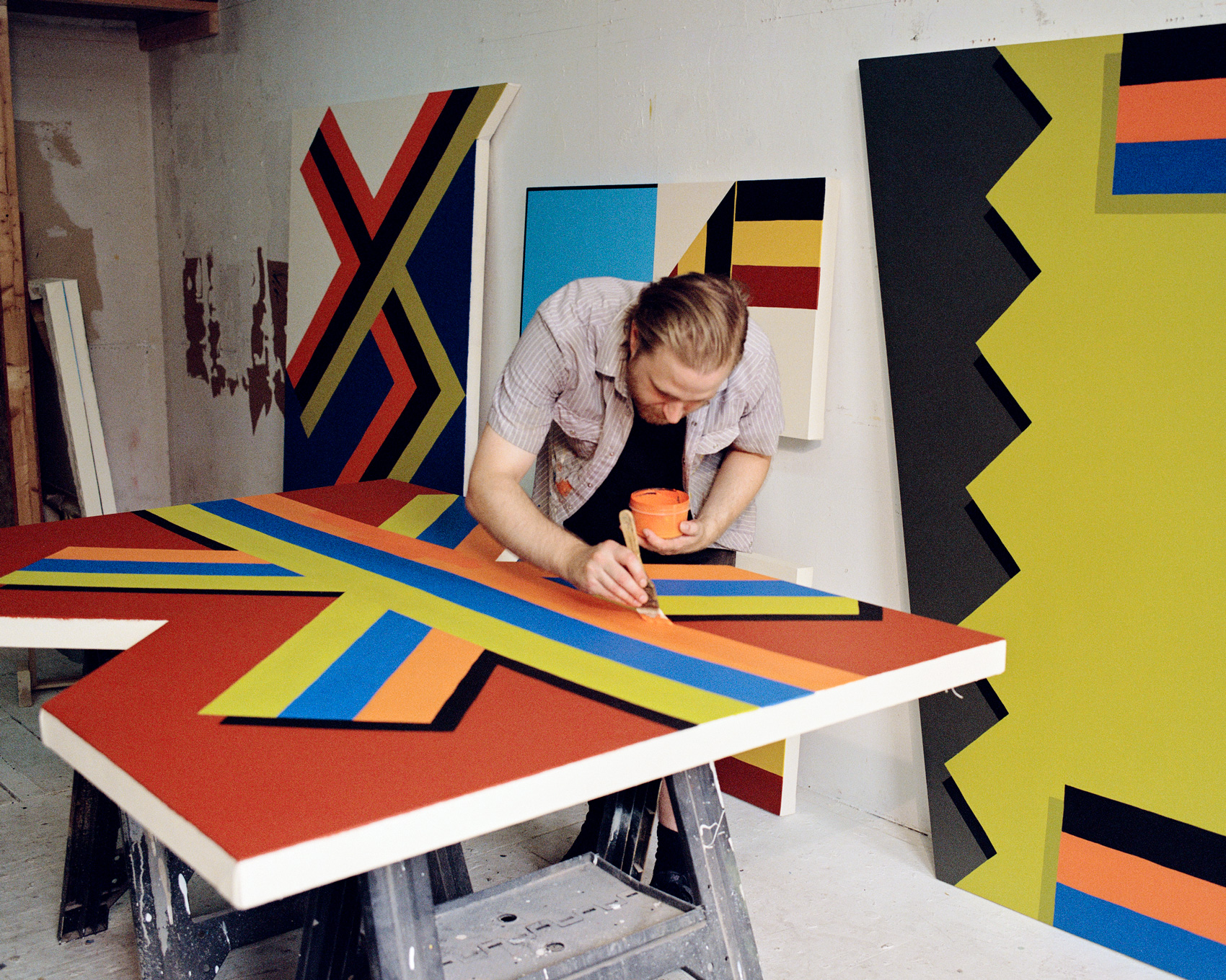 Matthew King's Paintings Speak in a Language of Vibrant Strips of Color ...